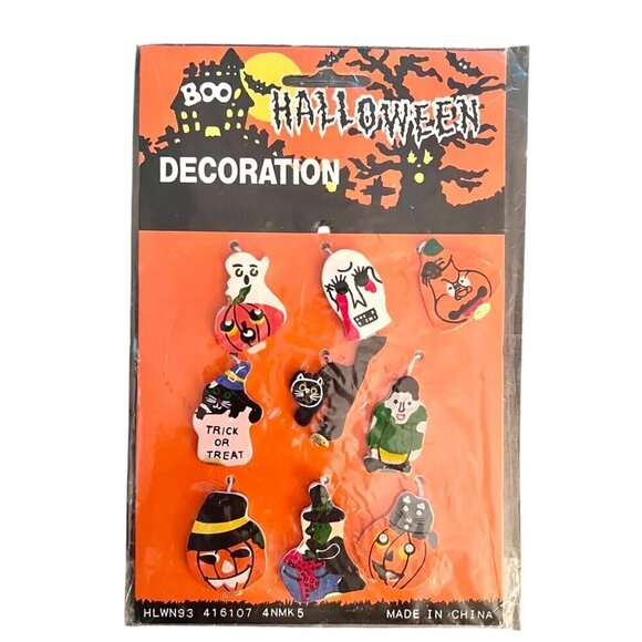 Vintage | Holiday | Vintage Halloween Tree Ornaments Wooden Mini Nos ...